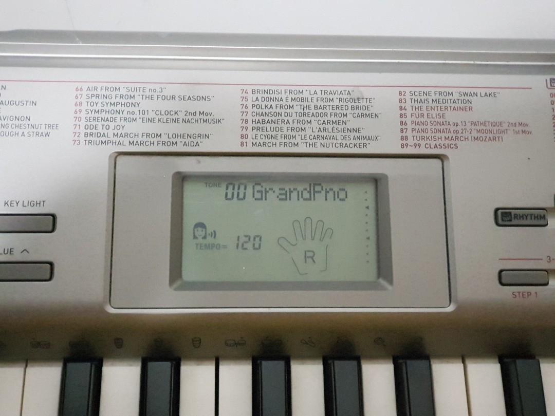 Casio LK-120 key lighted keyboard + stand, songbook and cable, Hobbies ...