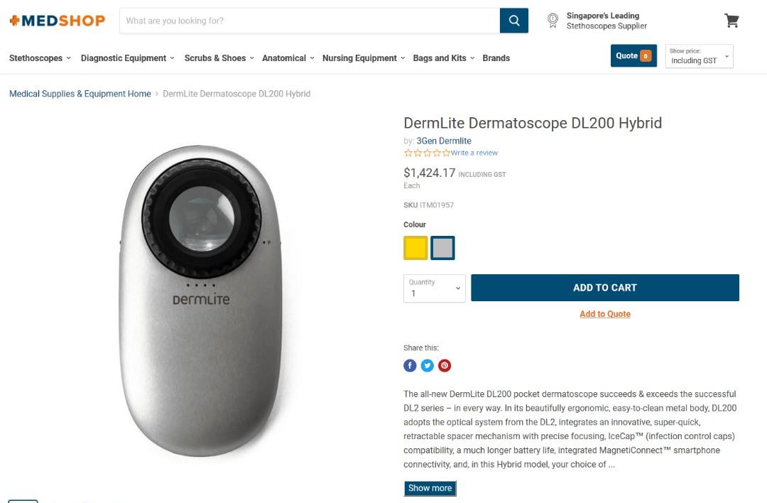 Dermlite DL200 Hybrid Dermatoscope, Photography, Lens & Kits on Carousell