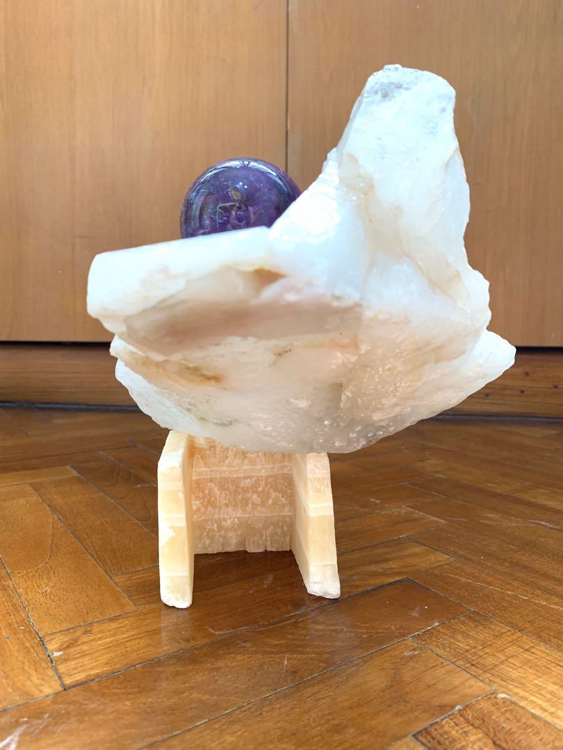 Feng Shui Amethyst Purple Crystal Ball Water Fountain, Furniture & Home ...