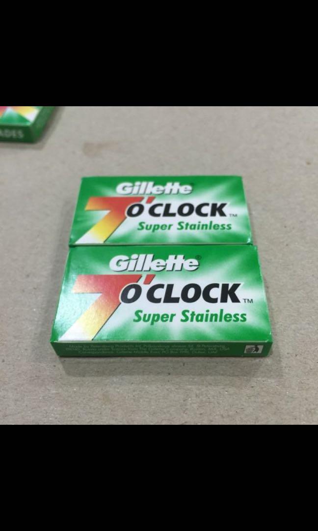 Gillette 7 O’clock Super Stainless Safety Razor Blades - Parker, Beauty ...