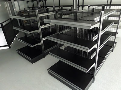 Grocery gondola shelves powder coated display rack, Furniture & Home ...