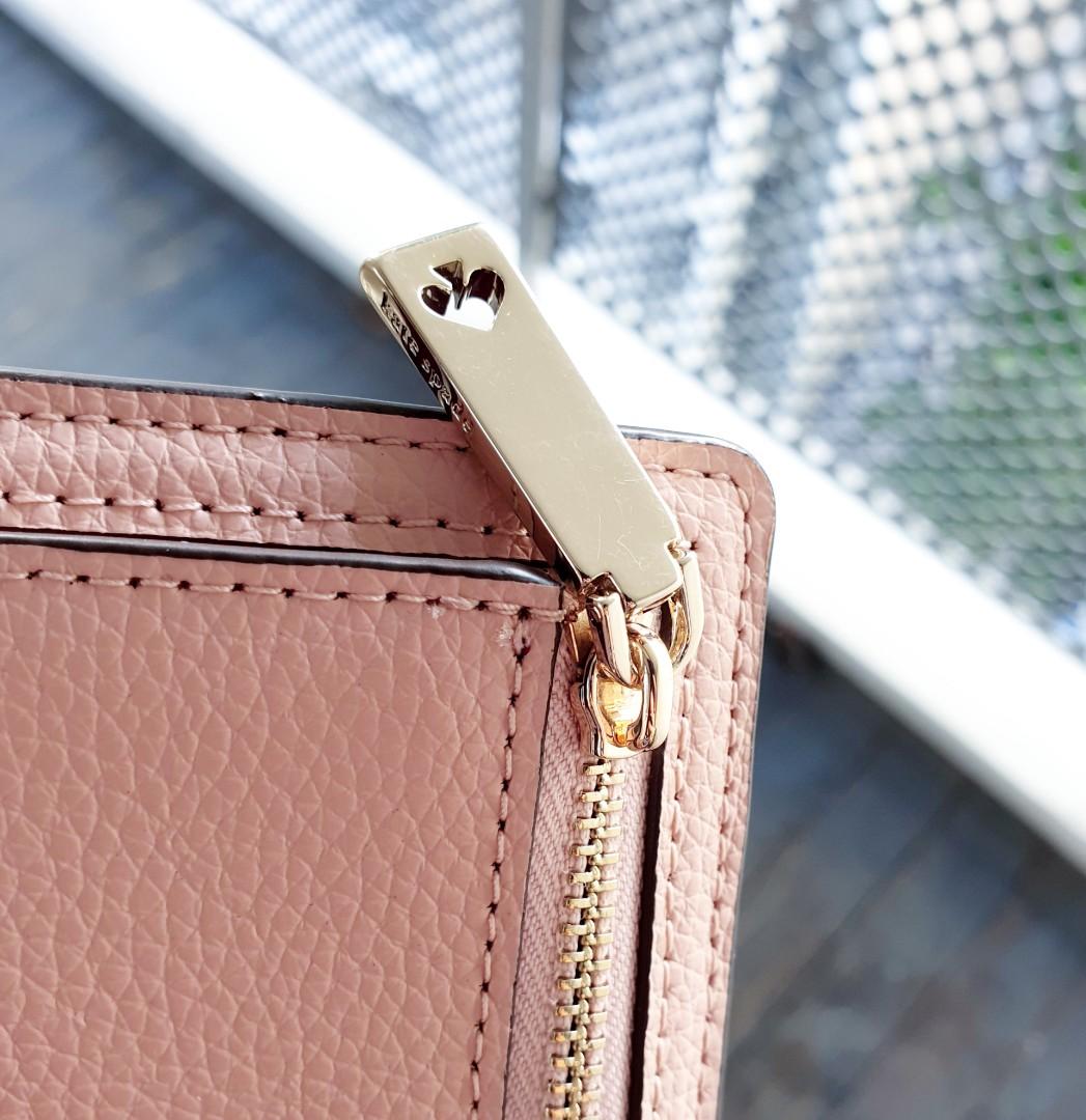 Kate Spade Eva Large Slim Bifold Wallet Pink and Mahogany, Women's ...