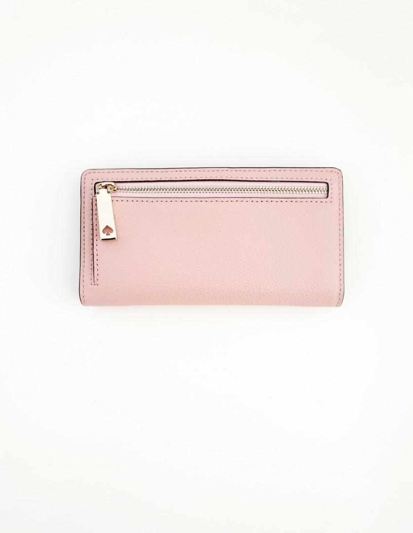 Kate Spade Eva Large Slim Bifold Wallet Pink and Mahogany, Women's ...