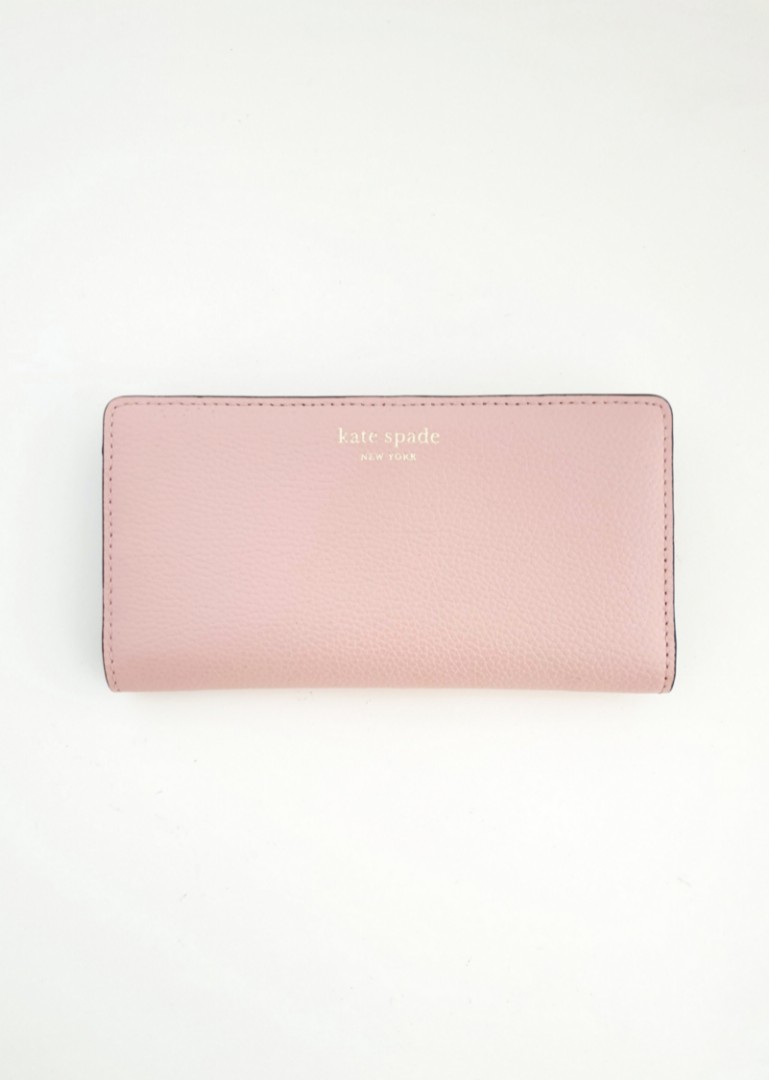 Kate Spade Eva Large Slim Bifold Wallet Pink and Mahogany, Women's ...
