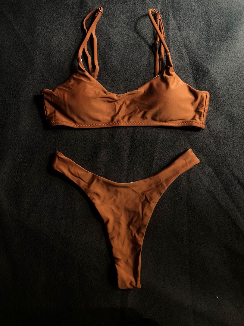 Two piece tan swimsuit, Women's Fashion, Swimwear, Bikinis & Swimsuits ...