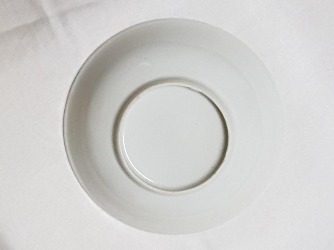 Vintage Porcelain Sauce Plate Green Color With Butterfly, Furniture ...