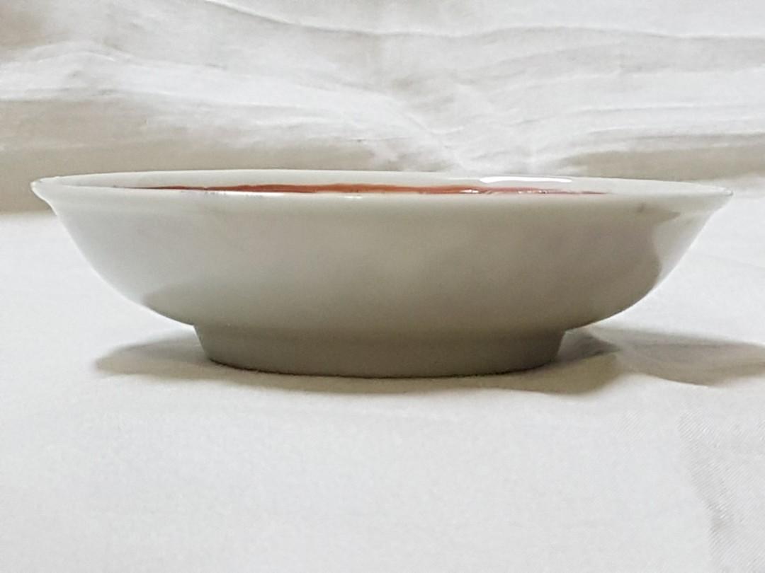 Vintage Porcelain Sauce Plate Red Color, Furniture & Home Living ...