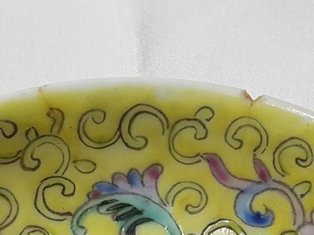 Vintage Porcelain Sauce Plate Yellow Color, Furniture & Home Living ...