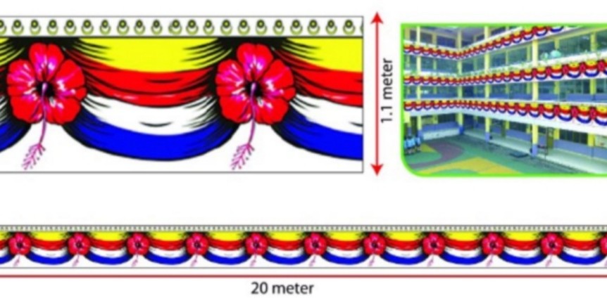 B- Banner Bunga Raya (Hibiscus Cloth Banner), Sports Equipment, Sports ...