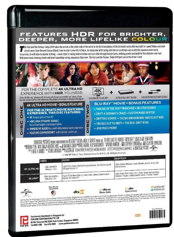 English Movie The Fast And The Furious Tokyo Drift 4K Ultra HD + Blu ...