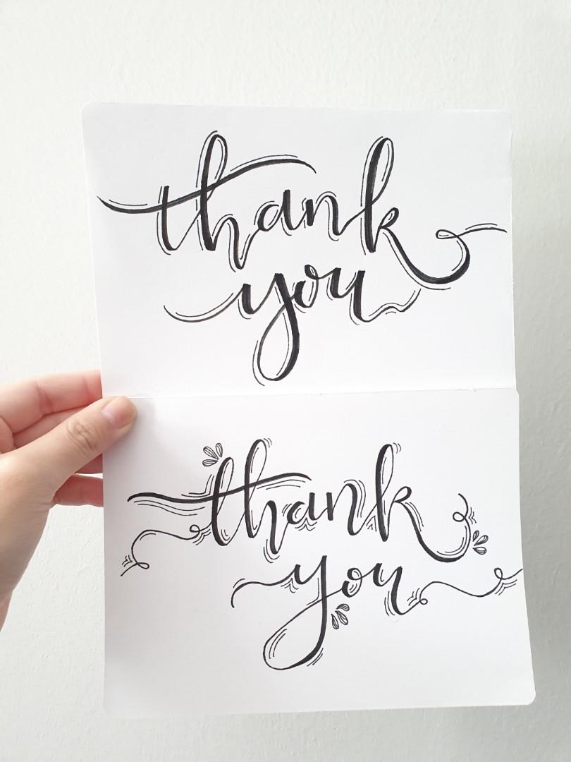 Hand Drawn Calligraphy Cards, Hobbies & Toys, Stationery & Craft ...