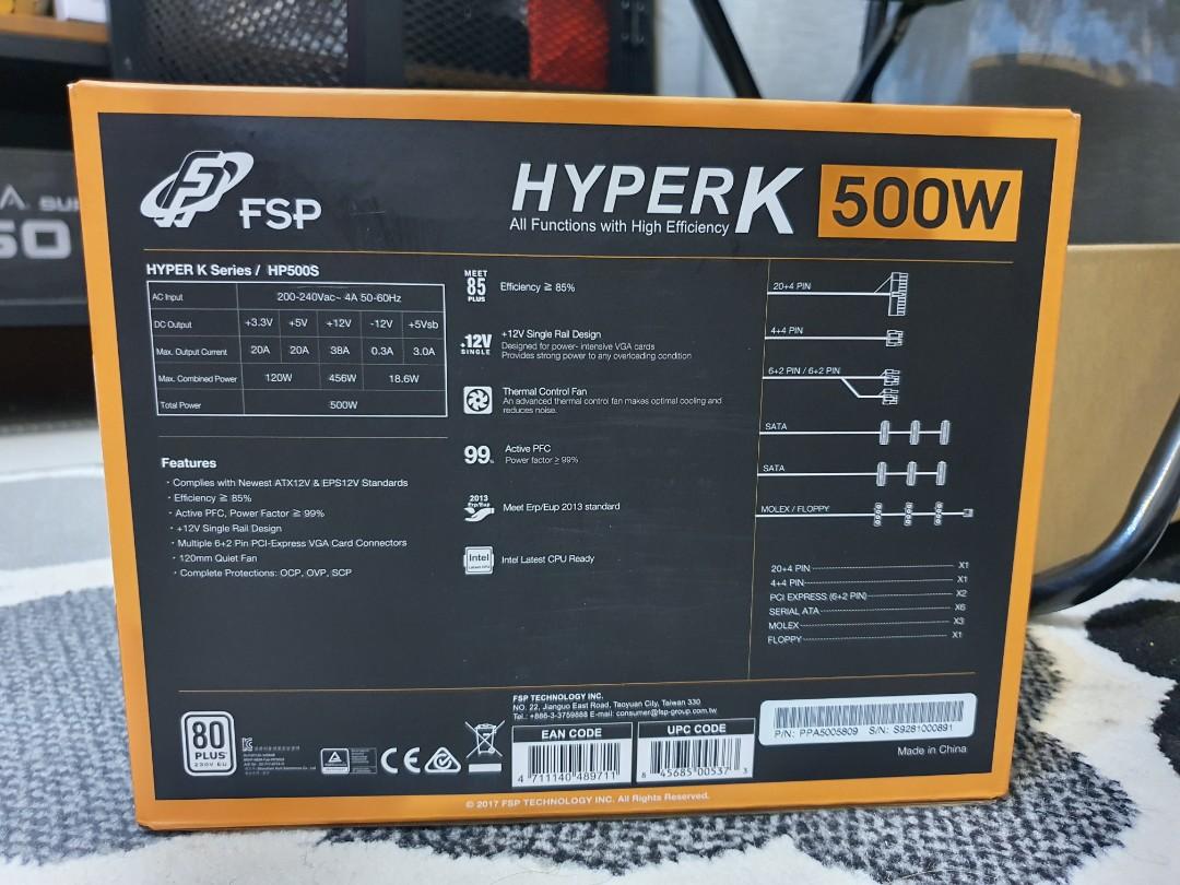 HyperK 500w psu, Computers & Tech, Parts & Accessories, Networking on ...