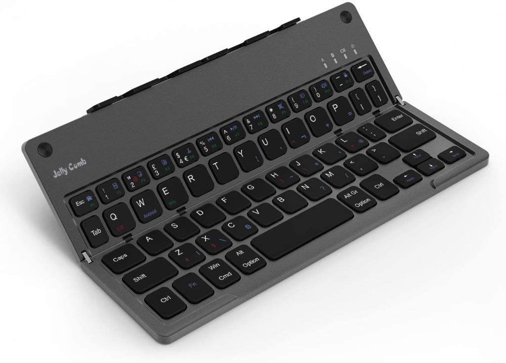 Jelly Comb Portable Ultra-Slim Foldable Mini Keyboard with Holders ...