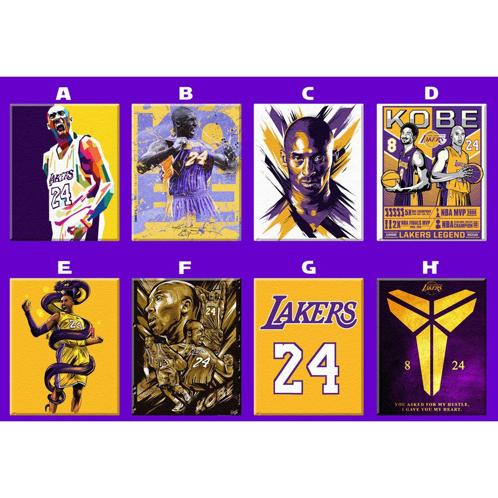 Kobe Bryant Black Mamba NBA Lakers Artwork Poster Ref Magnet ...