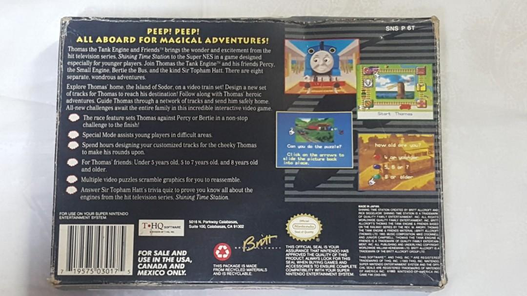 Super Nintendo Entertainment Thomas The Tank Engine & Friends, Video ...