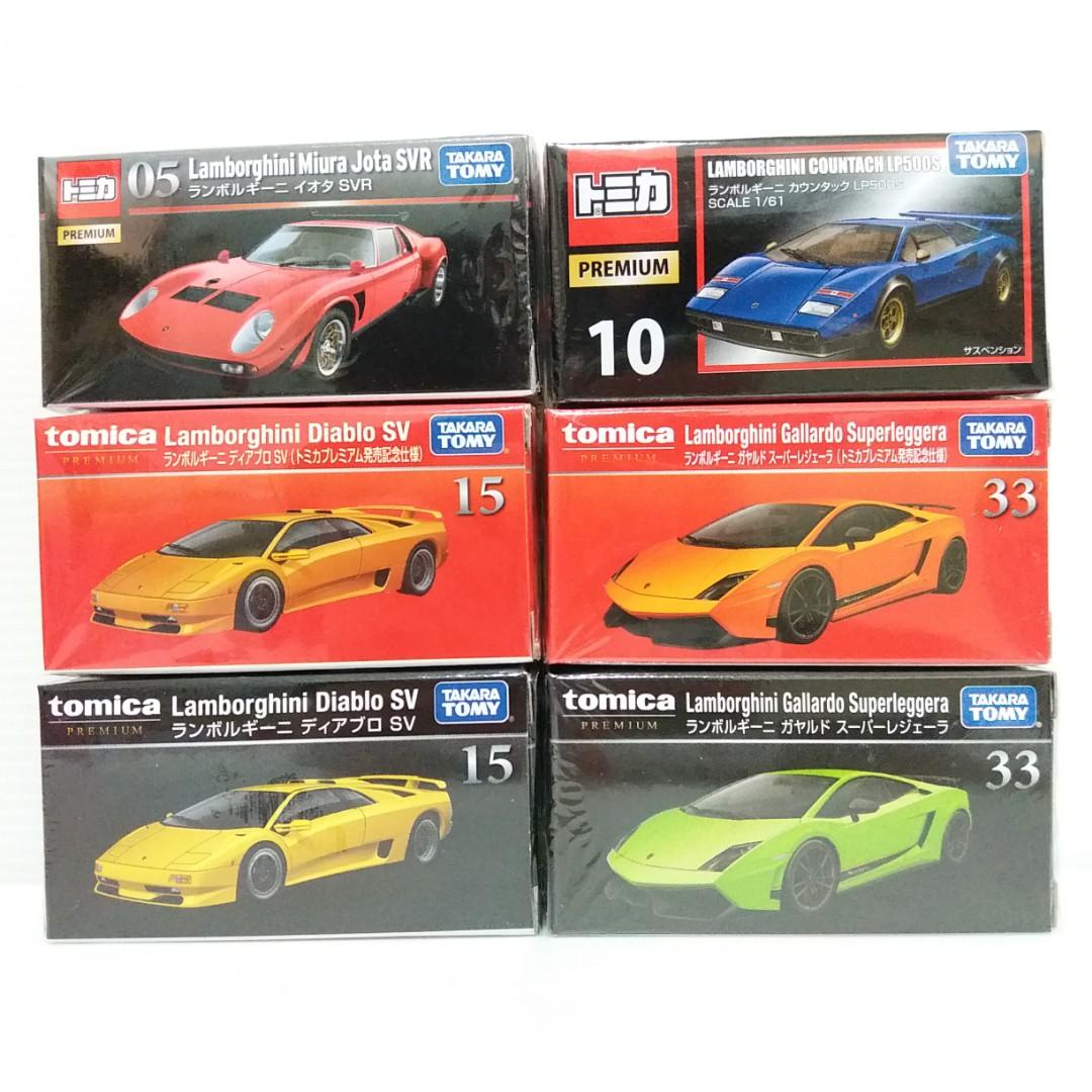 Tomica Premium - Lamborghini : Miura Jota SVR / Countach LP500 / Diablo ...