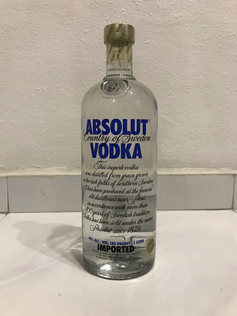 Absolut Vodka 1 Litre, Food & Drinks, Alcoholic Beverages on Carousell