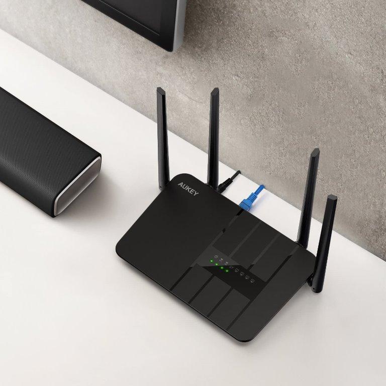 AUKEY Wifi Router AC1200 Dual Band Wireless Router with 4 Antennas, WPS ...