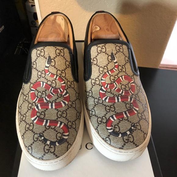 Gucci GG Supreme Snake Slip On, Men's Fashion, Footwear, Sneakers on ...
