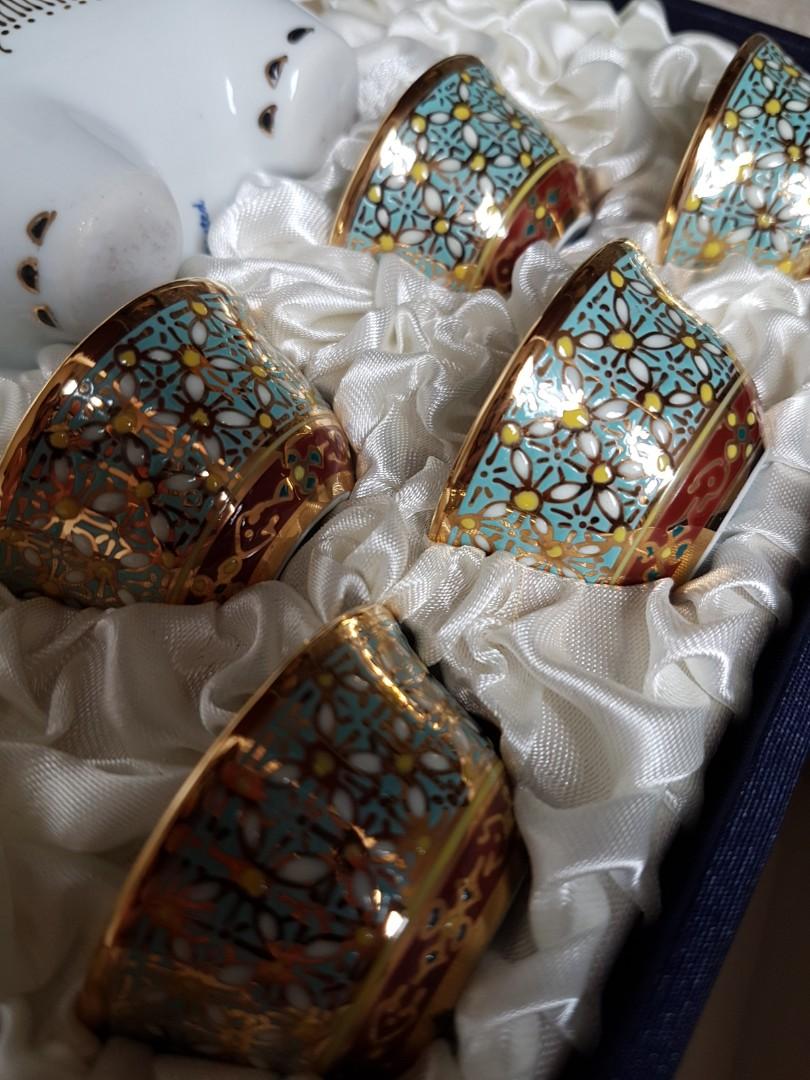 Hand Painted Famille Thai Benjarong Tea Set, Furniture & Home Living ...