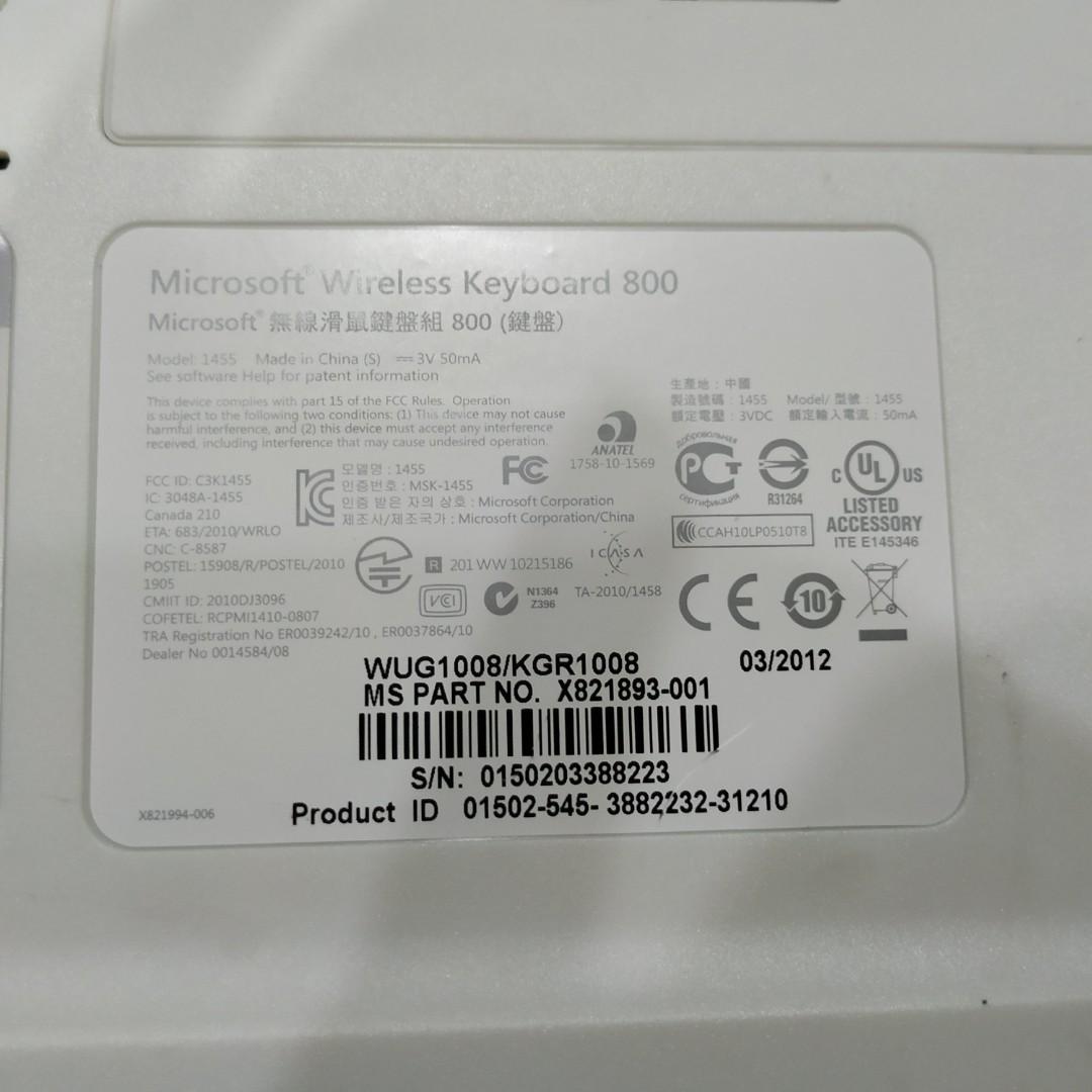 Microsoft Wireless Keyboard 800 wireless mouse 1000 USB plug desktop ...