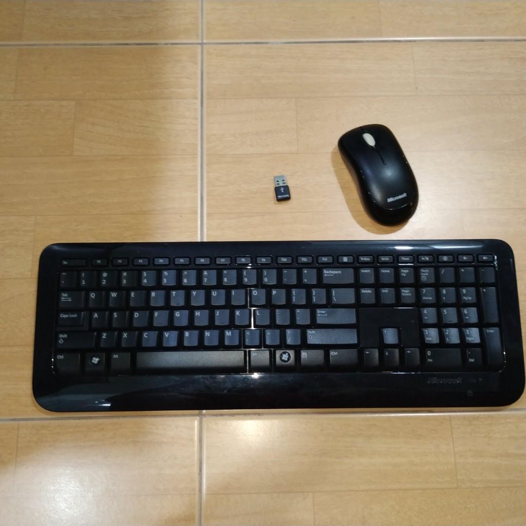 Microsoft Wireless Keyboard 800 wireless mouse 1000 USB plug desktop ...