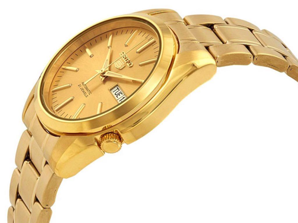 Seiko 5 SNKL48 Gold Tone Automatic Watch SNKL48K1 Brand New, Men's ...