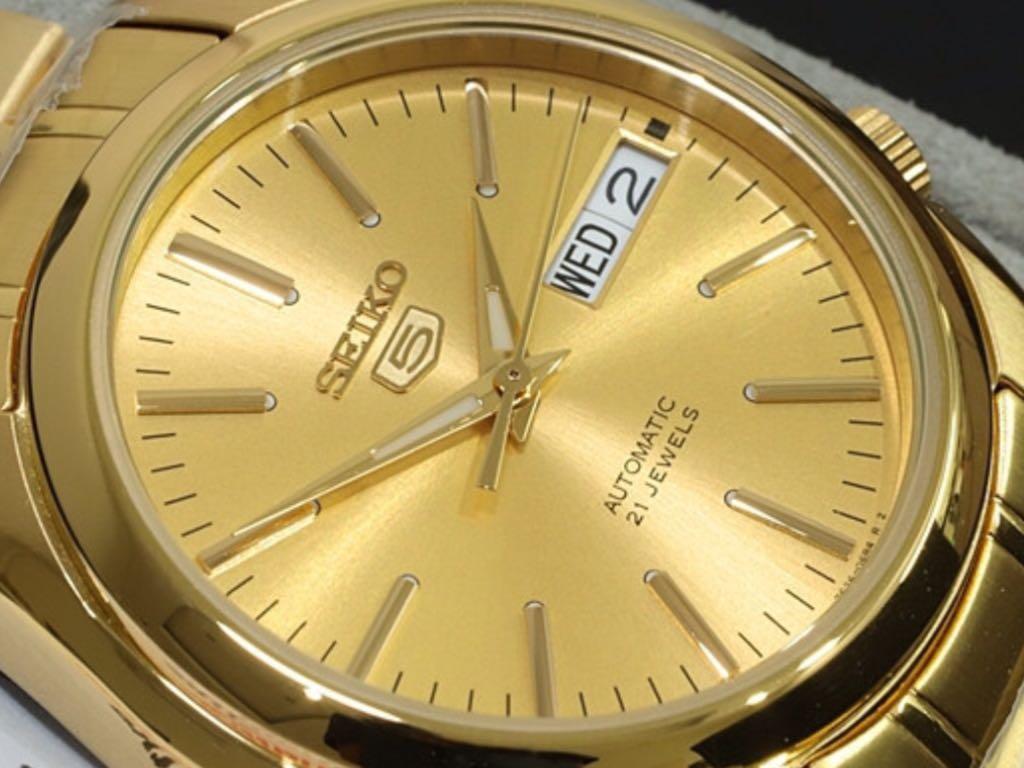 Seiko 5 SNKL48 Gold Tone Automatic Watch SNKL48K1 Brand New, Men's ...