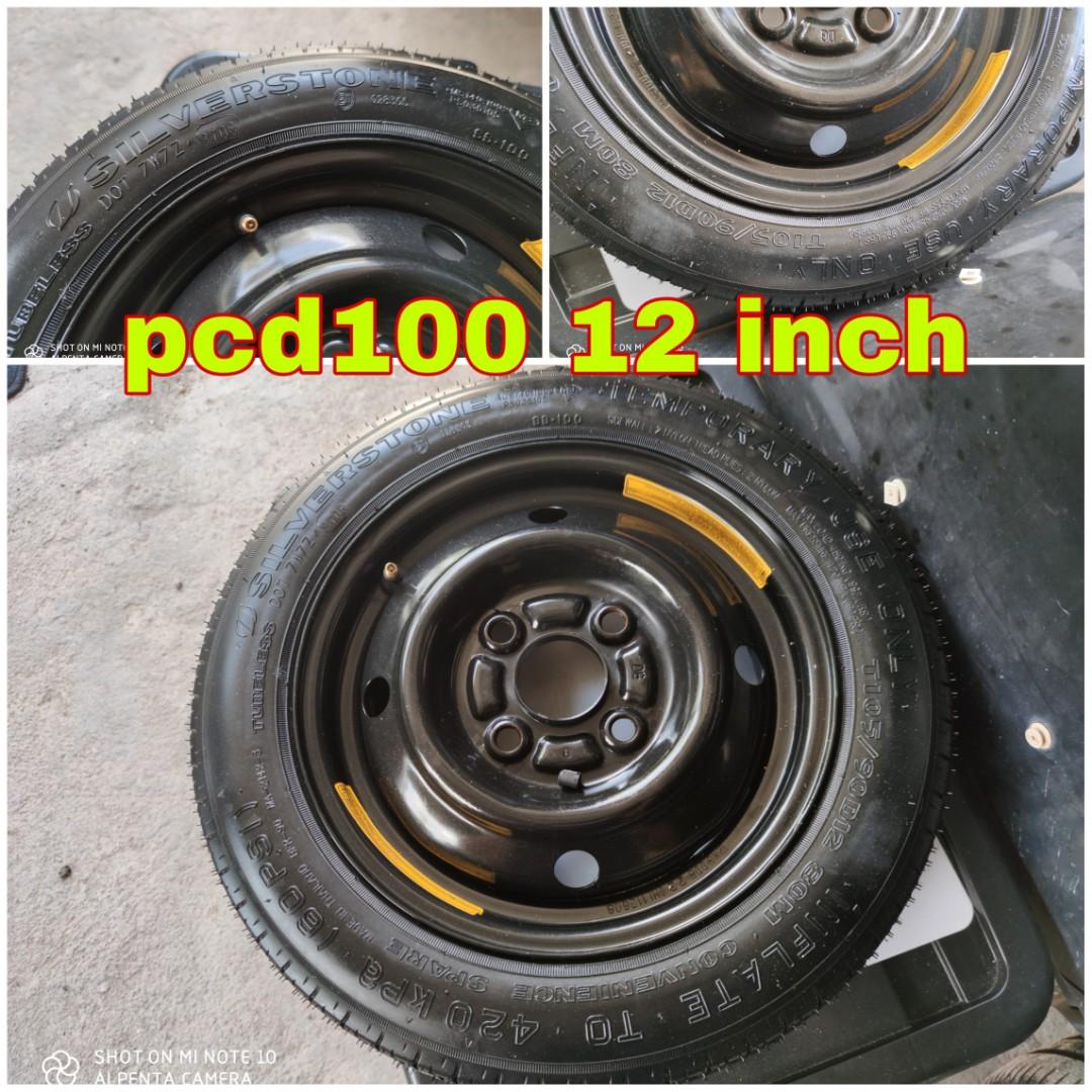 Spare tayar tyre spare pcd 100 myvi/viva/sagablm/Vios/wira/hyundai ...