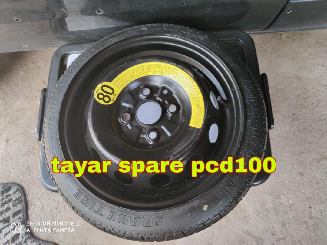 Spare tayar tyre spare pcd 100 myvi/viva/sagablm/Vios/wira/hyundai ...