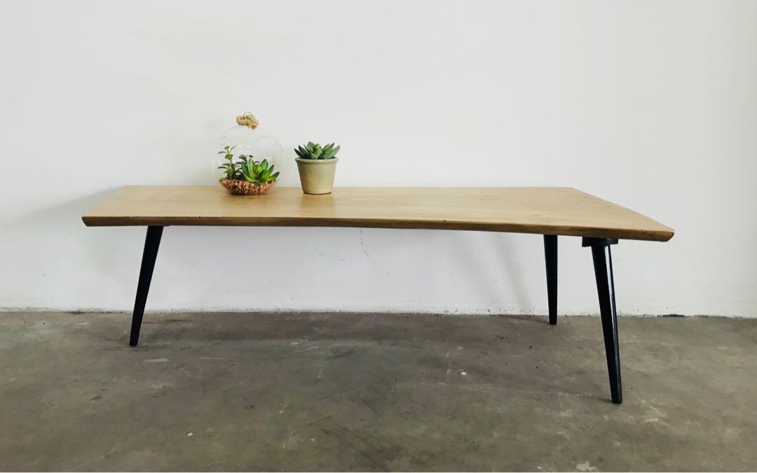 Vintage wooden pencil leg coffee table - Low height, Vintage ...
