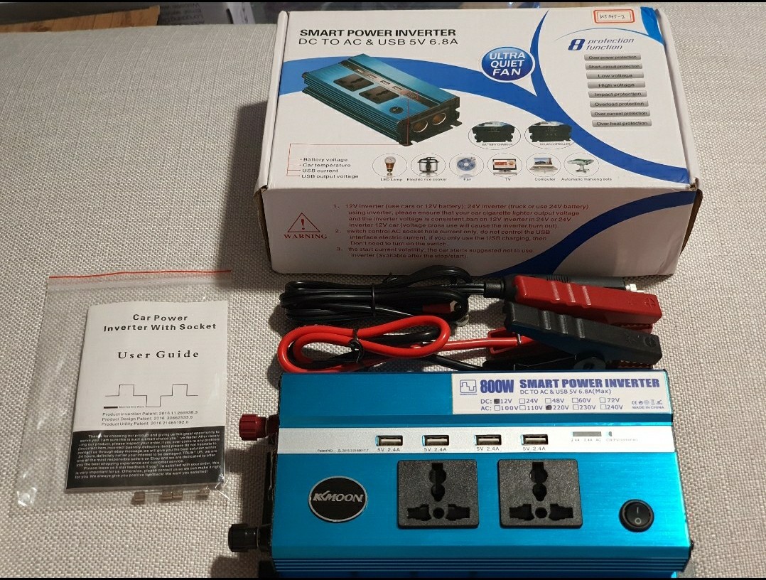 (248) KKmoon 800W Auto Power Inverter DC 24V to AC 220V 50Hz with 4 USB ...