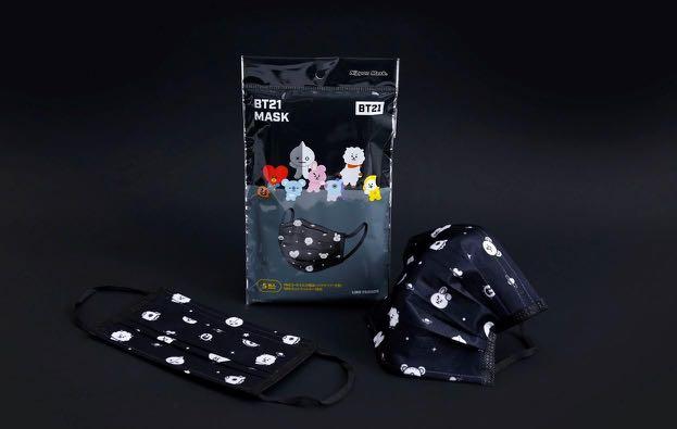 BTS BT21 Face Mask from Line Friends, Health & Nutrition, Face Masks ...