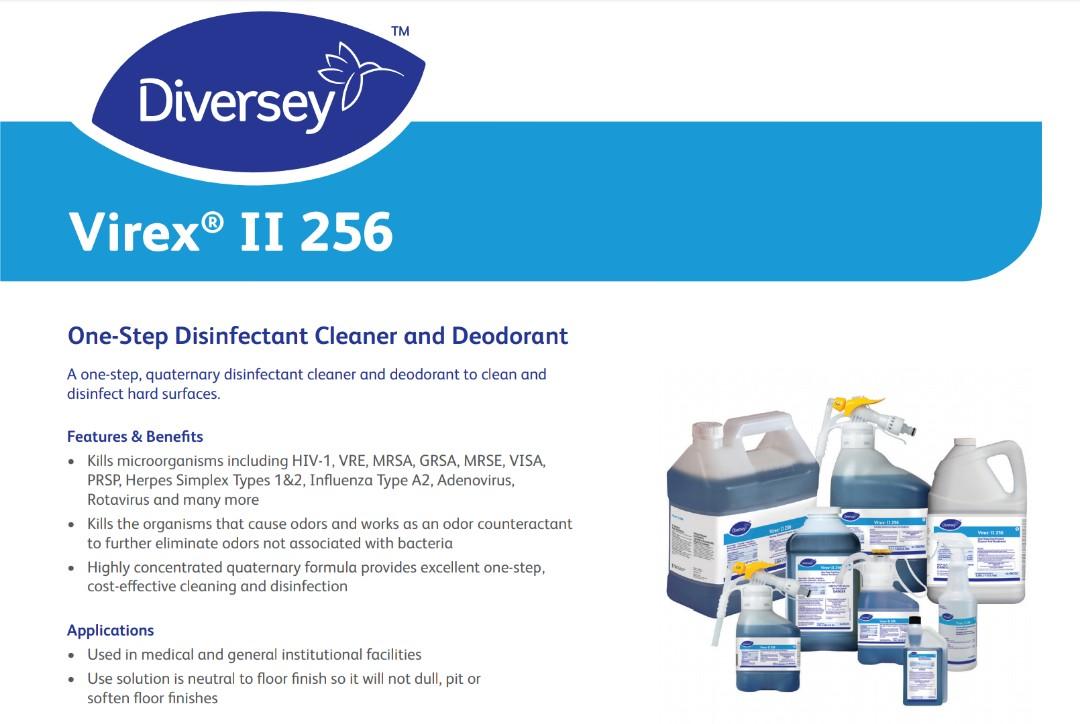 (現貨面交) Diversey Virex II 256 超濃縮廣譜殺菌消毒藥水 消毒噴霧, 美容＆個人護理, 健康及美容 - 消毒 ...