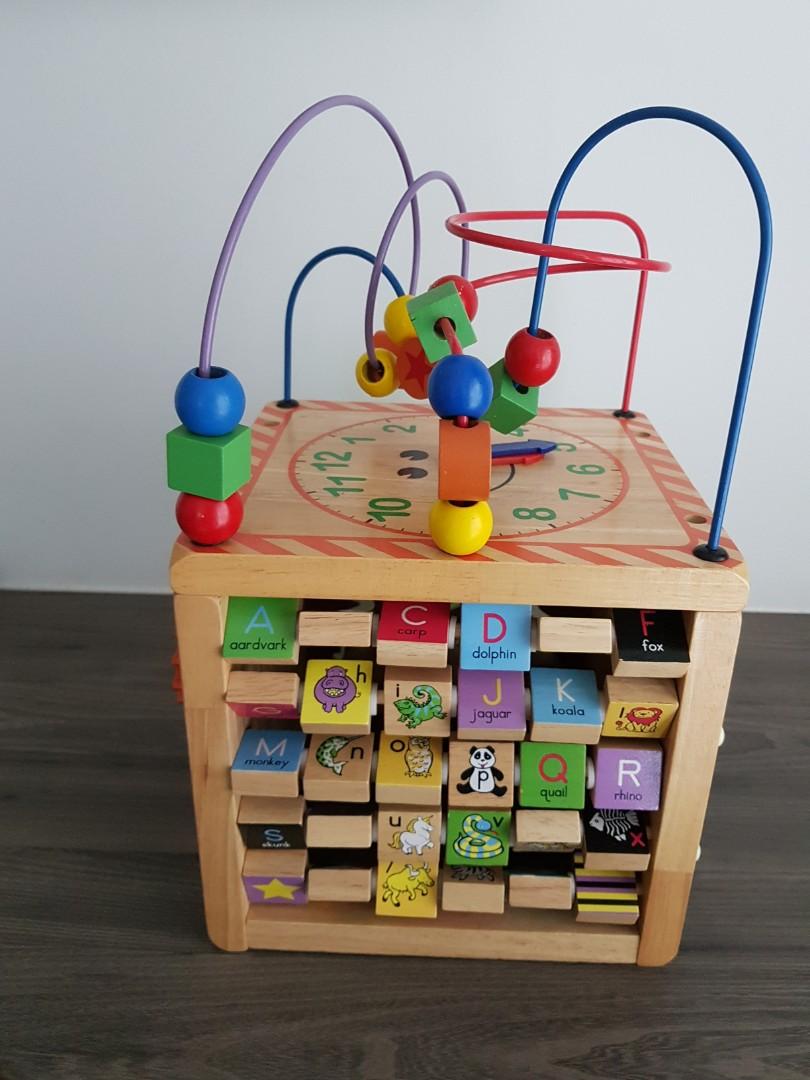 Educational wooden activity cube, Babies & Kids, Infant Playtime on ...