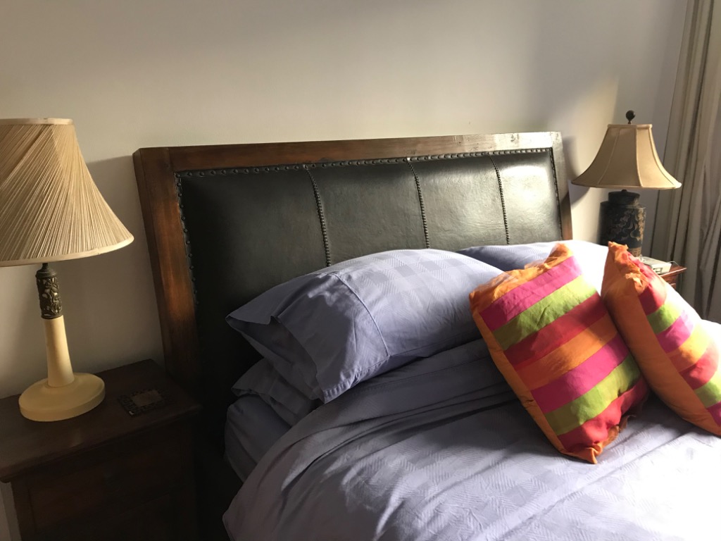 John Erdos Teak and Leather Bed, Furniture & Home Living, Furniture ...