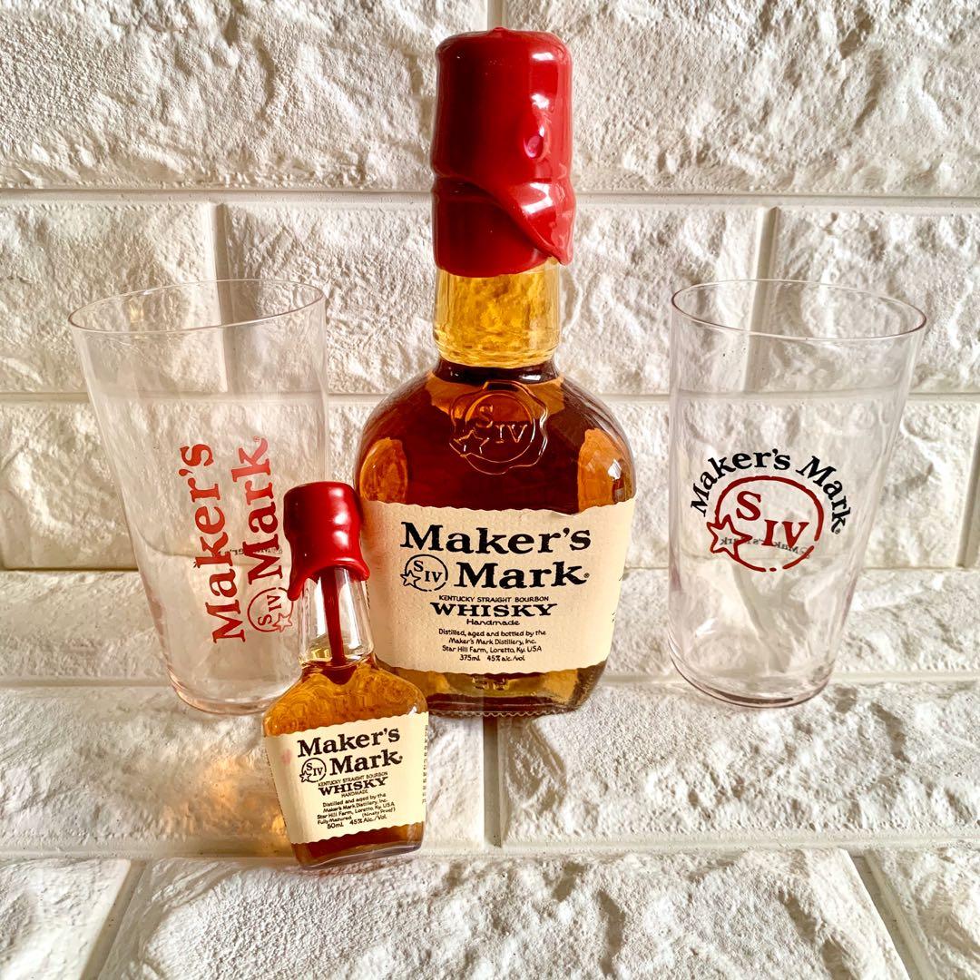 Maker’s Mark 375ml “M” + glassware, Furniture & Home Living ...