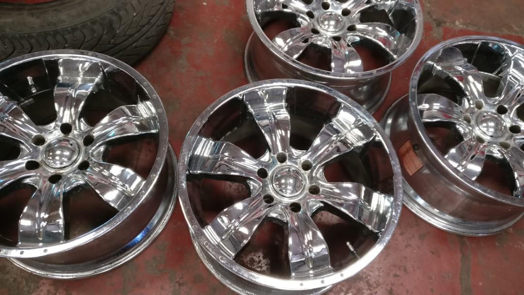 Mondera 20 inch Chrome Rims Wheels without Tires fit Hilux Fortuner ...