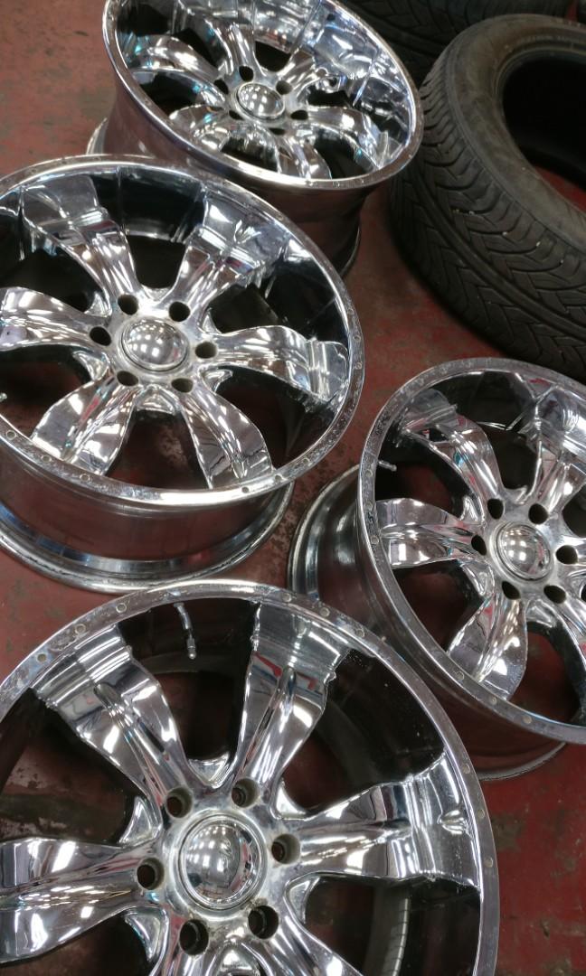 Mondera 20 inch Chrome Rims Wheels without Tires fit Hilux Fortuner ...