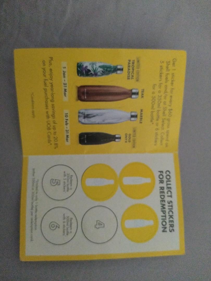 Shell sticker uob oasis thermal bottle, Everything Else on Carousell
