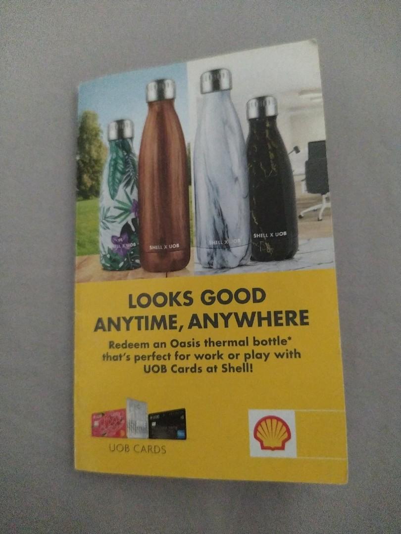 Shell sticker uob oasis thermal bottle, Everything Else on Carousell