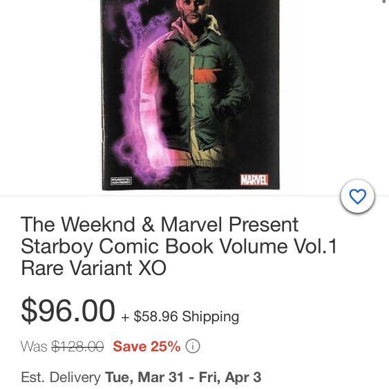 The Weeknd x Marvel Starboy Comic Rare Variant, Hobbies & Toys, Books ...