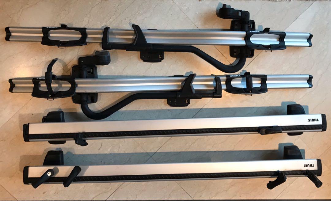 Thule 754 bike roof rack with proride (2x), Sports Equipment, Bicycles ...