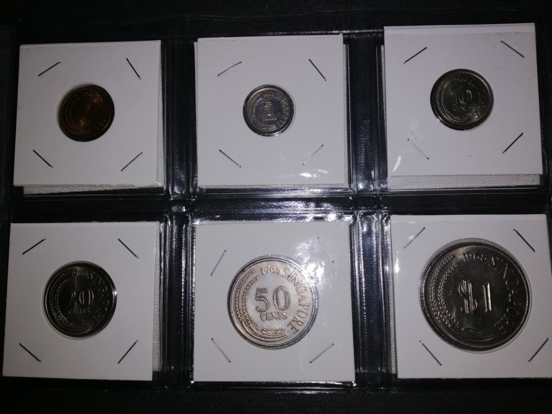 Singapore 1st series of circulation coin sets from 1 cent to $1 ...