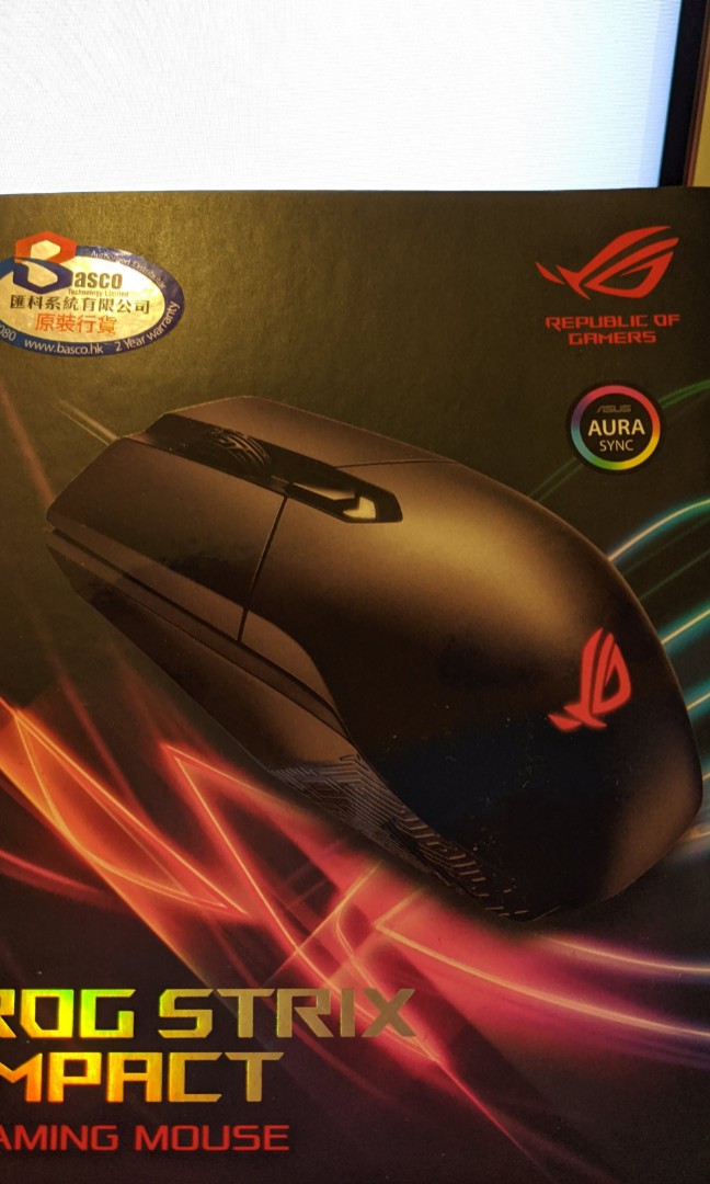 Asus ROG Strix Impact RGB mouse, 電腦＆科技, 手提電腦 - Carousell