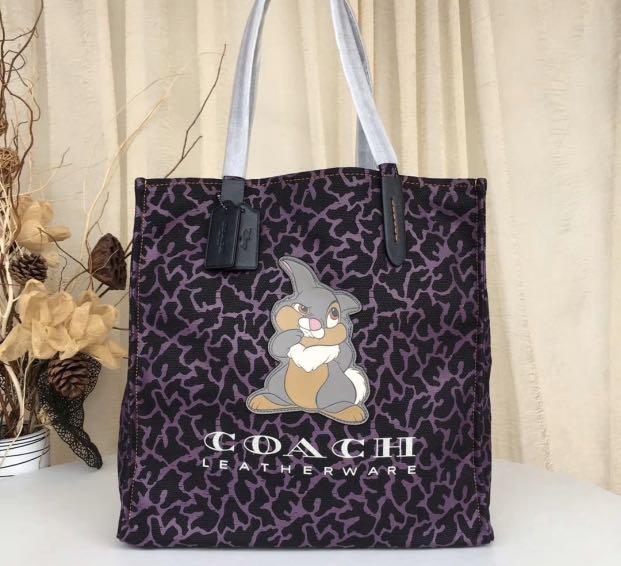 Authentic coach 69251 Disney rabbit collection shoulder totes bag ...