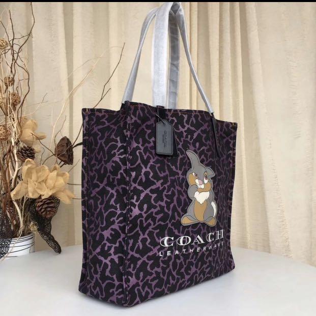 Authentic coach 69251 Disney rabbit collection shoulder totes bag ...