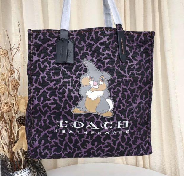 Authentic coach 69251 Disney rabbit collection shoulder totes bag ...