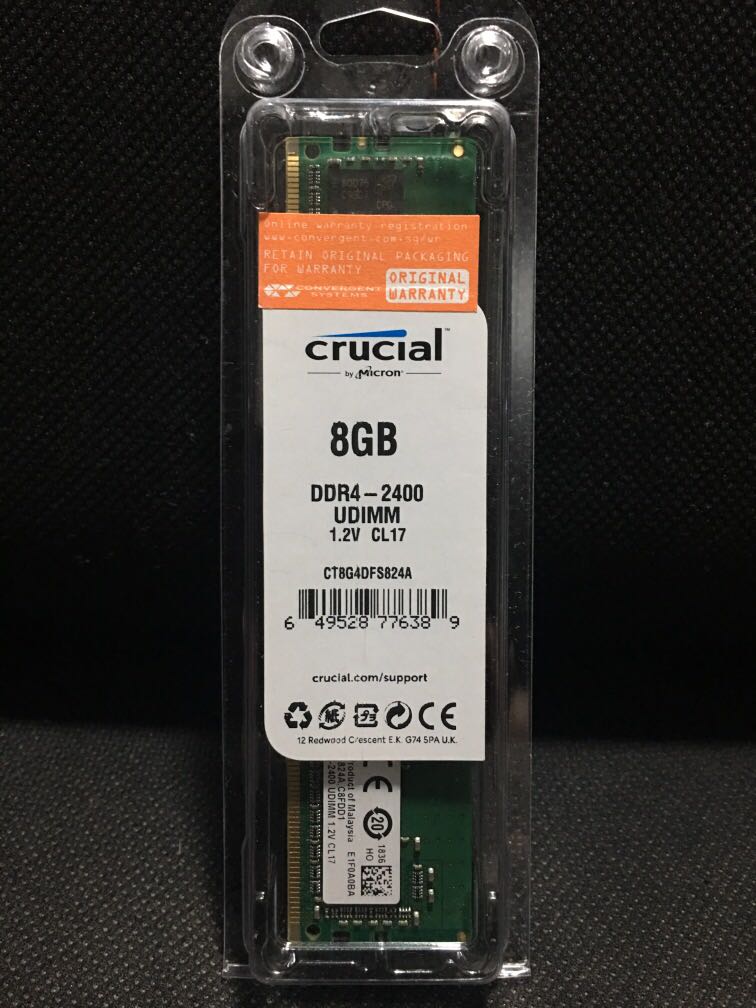 Crucial 8gb ddr4 2400 ram stick, Computers & Tech, Parts & Accessories ...