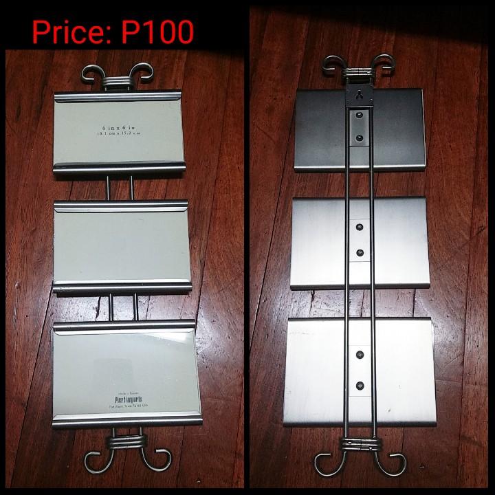 EUC: Pier1 Imports 3-Layer 4x6 in Wall Picture Frame (Steel), Furniture ...